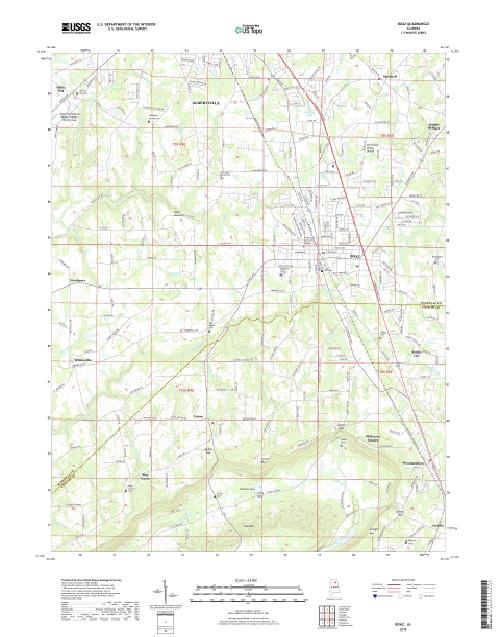 MyTopo Boaz, Alabama USGS Quad Topo Map