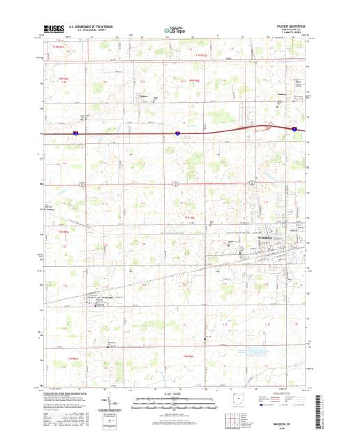 MyTopo Wauseon, Ohio USGS Quad Topo Map
