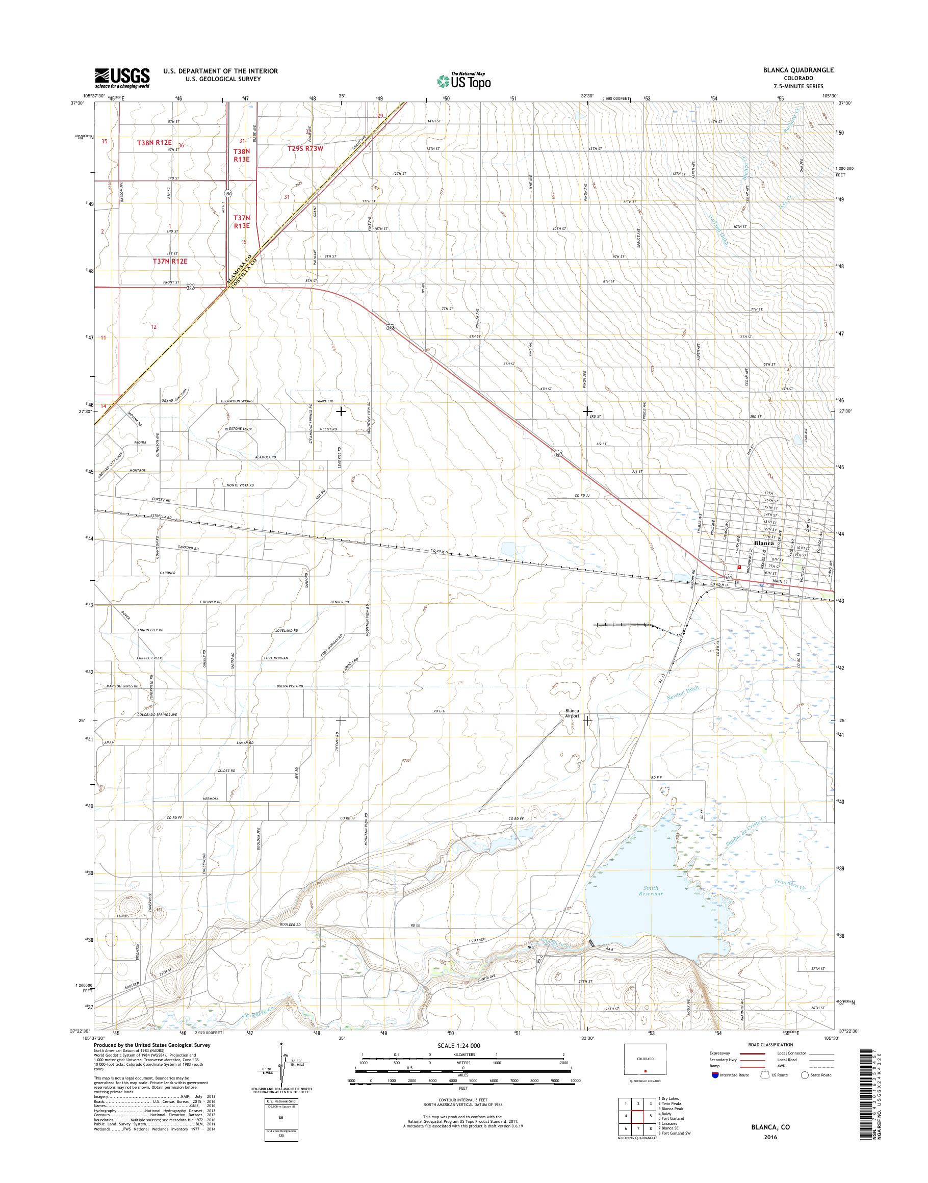 MyTopo Blanca, Colorado USGS Quad Topo Map