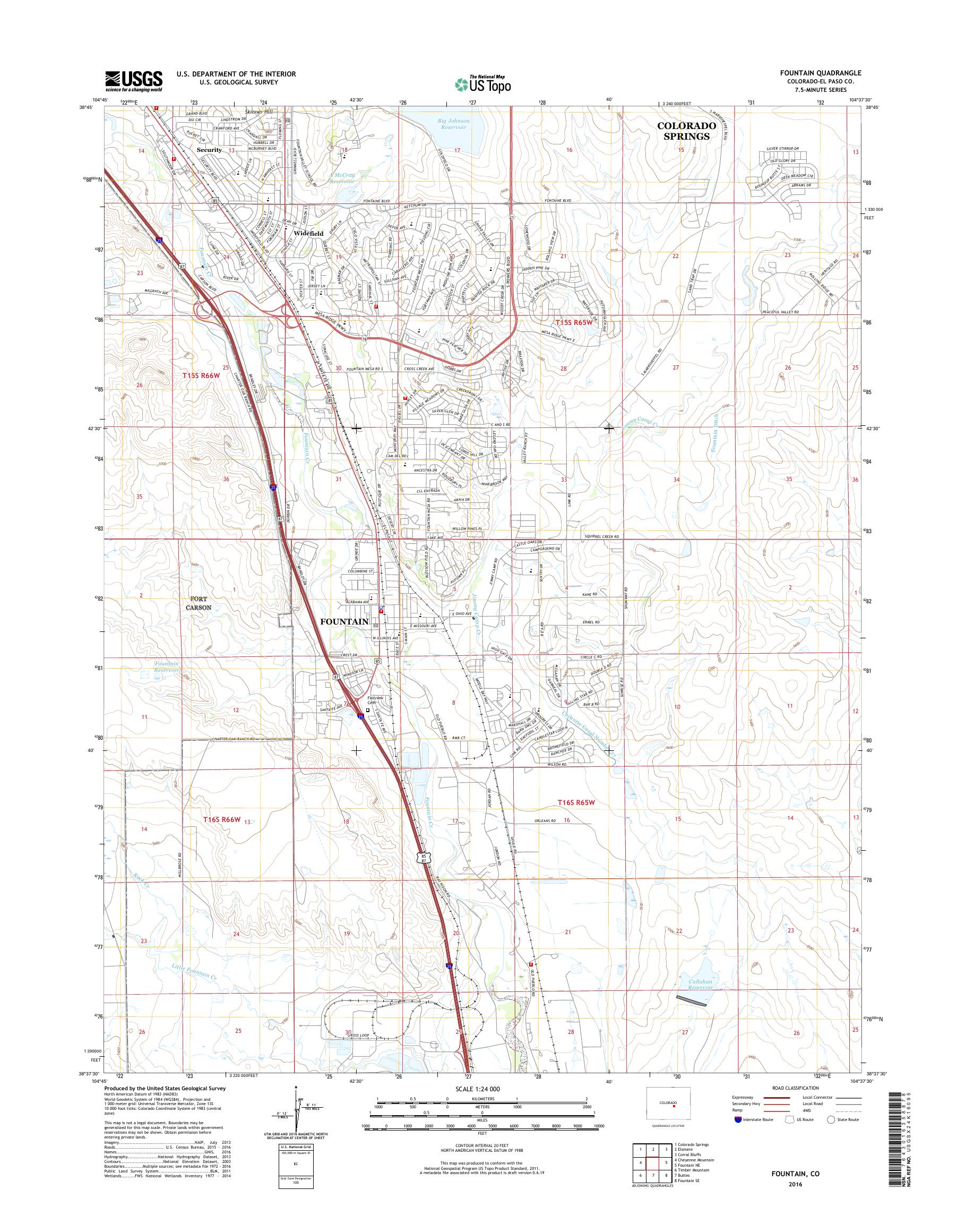 MyTopo Fountain, Colorado USGS Quad Topo Map