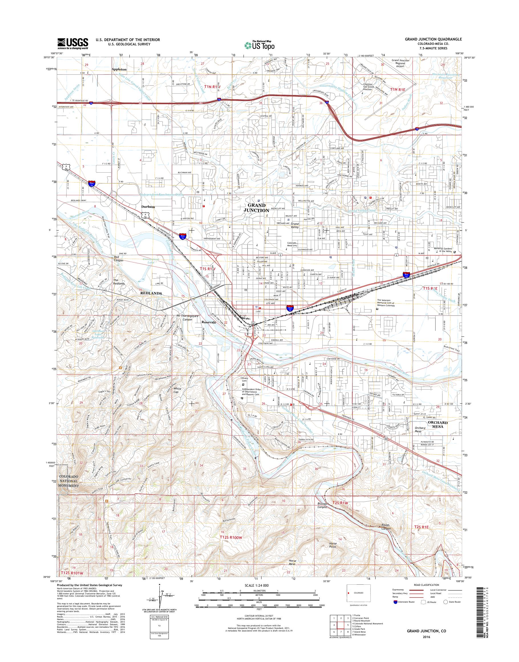 Grand Junction Colorado Area Map