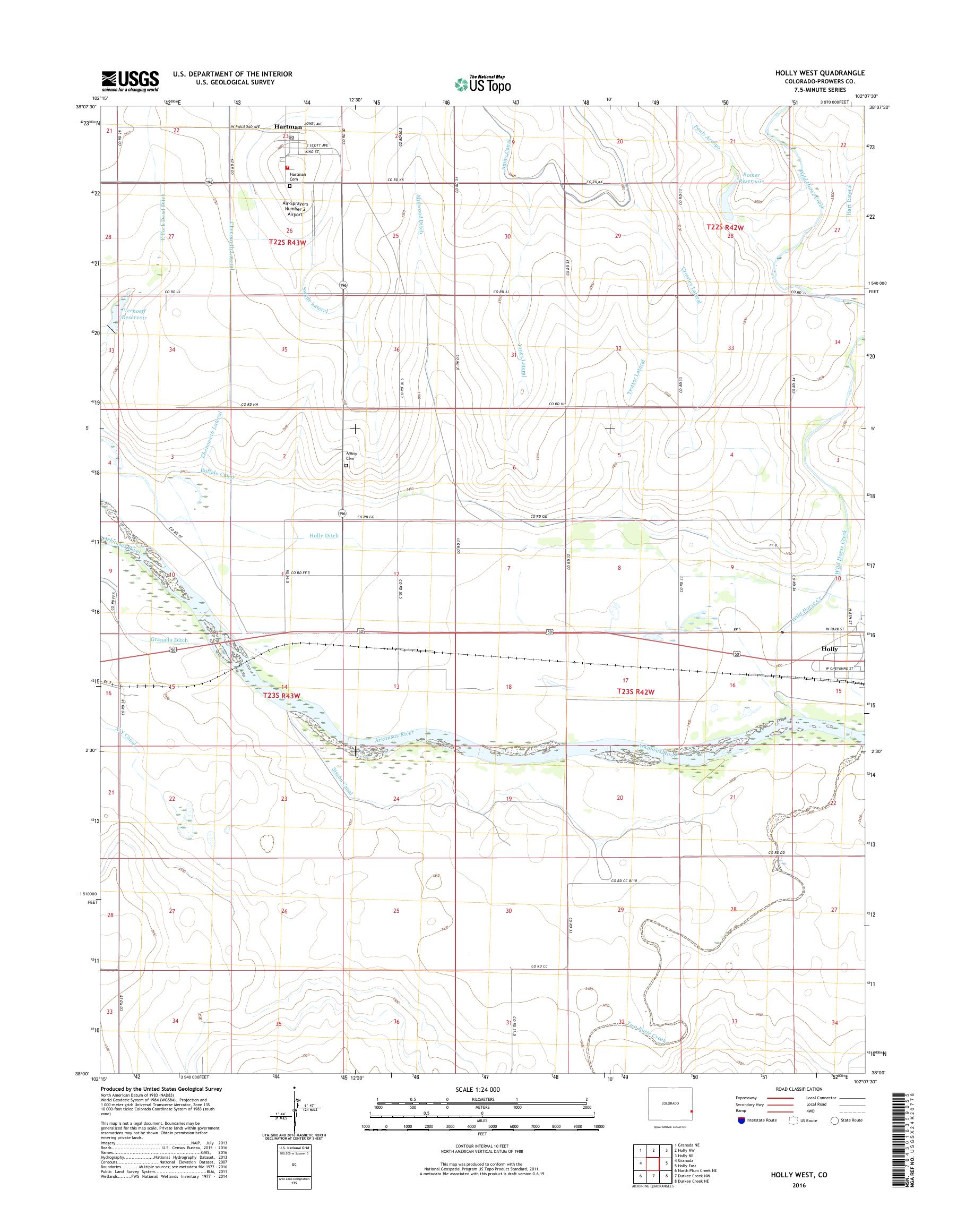 MyTopo Holly West, Colorado USGS Quad Topo Map