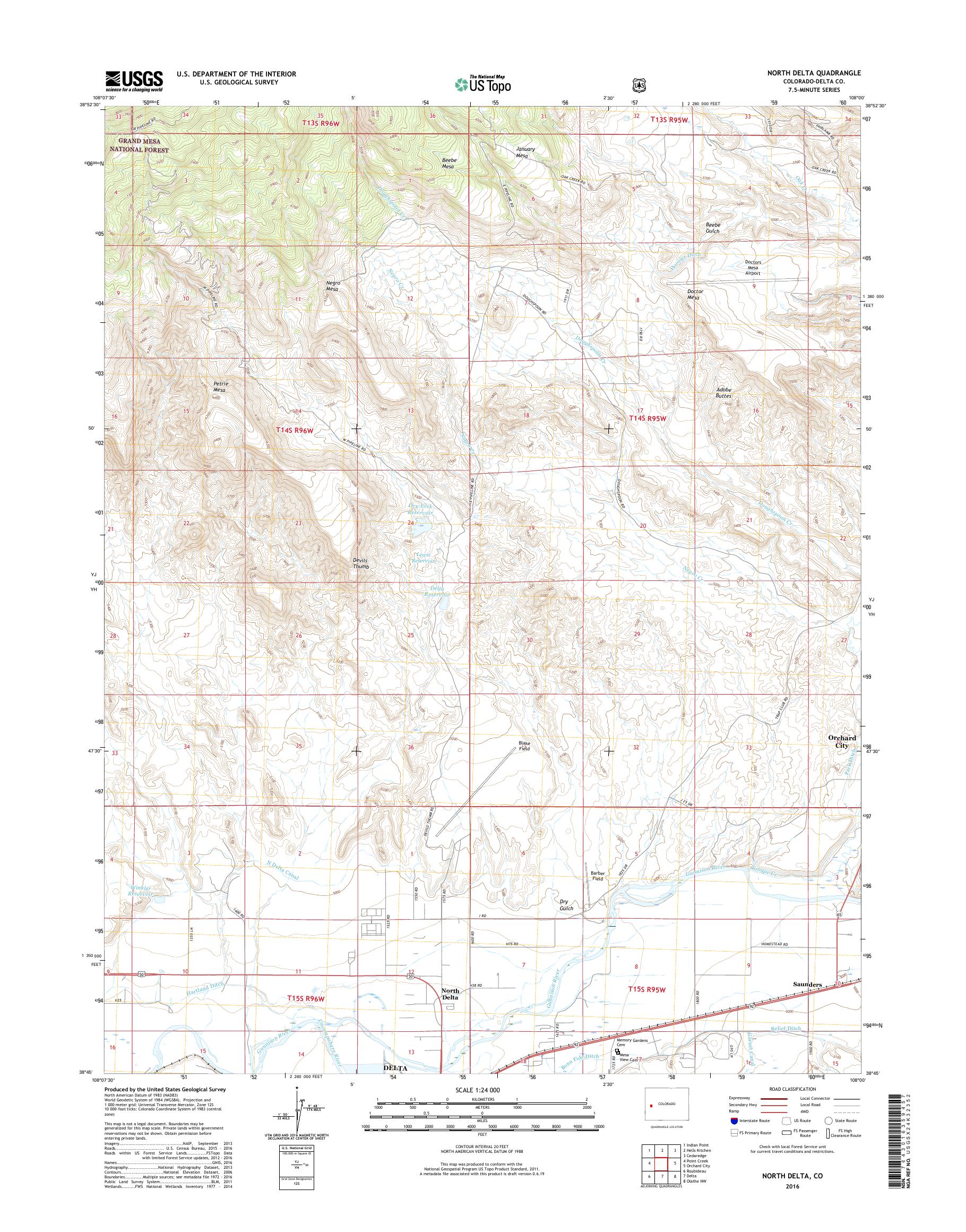 MyTopo North Delta, Colorado USGS Quad Topo Map