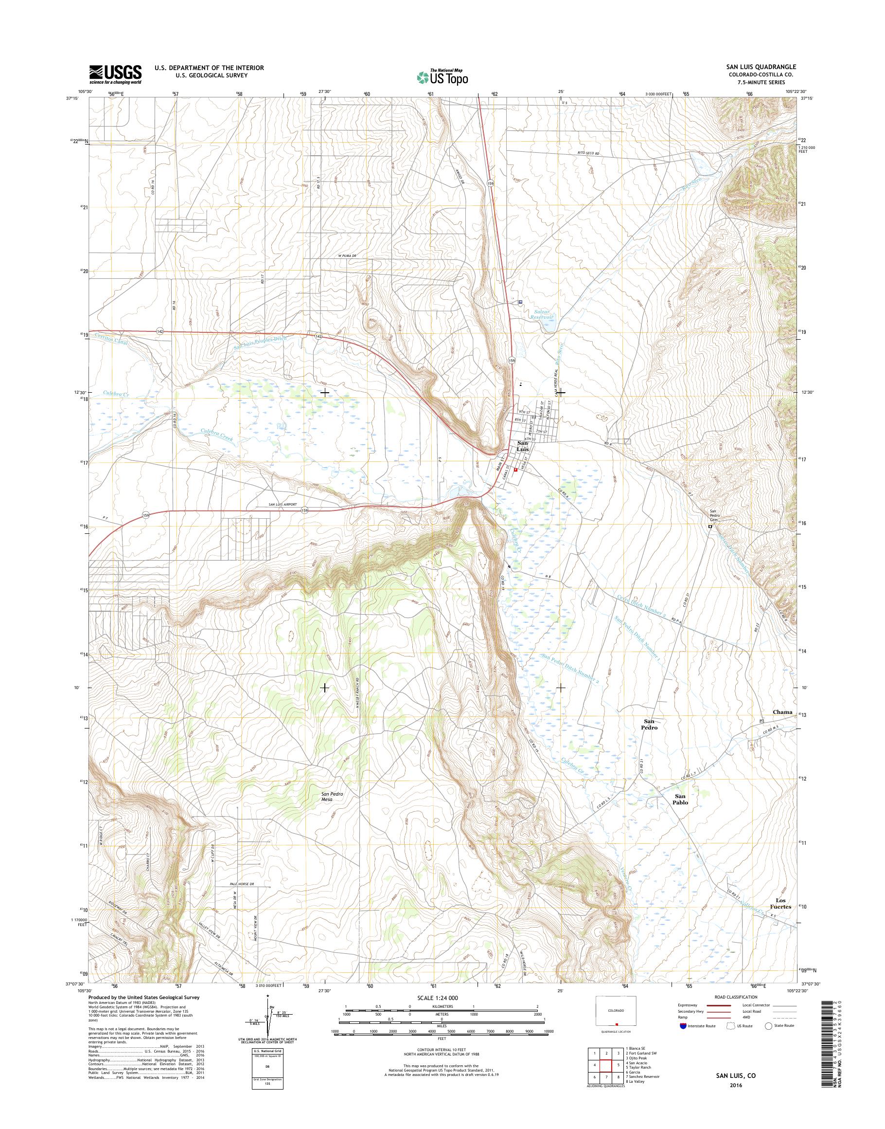 MyTopo San Luis, Colorado USGS Quad Topo Map