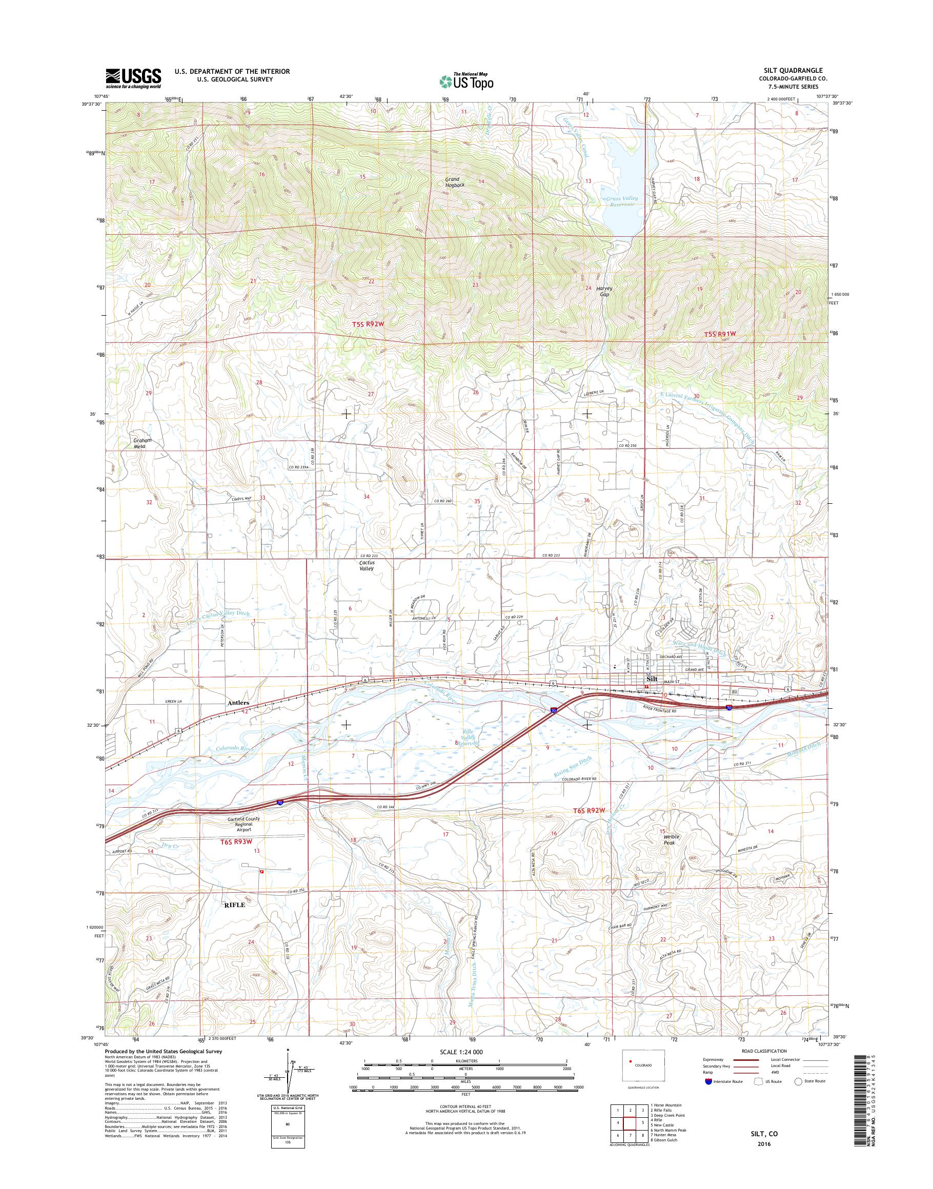 MyTopo Silt, Colorado USGS Quad Topo Map