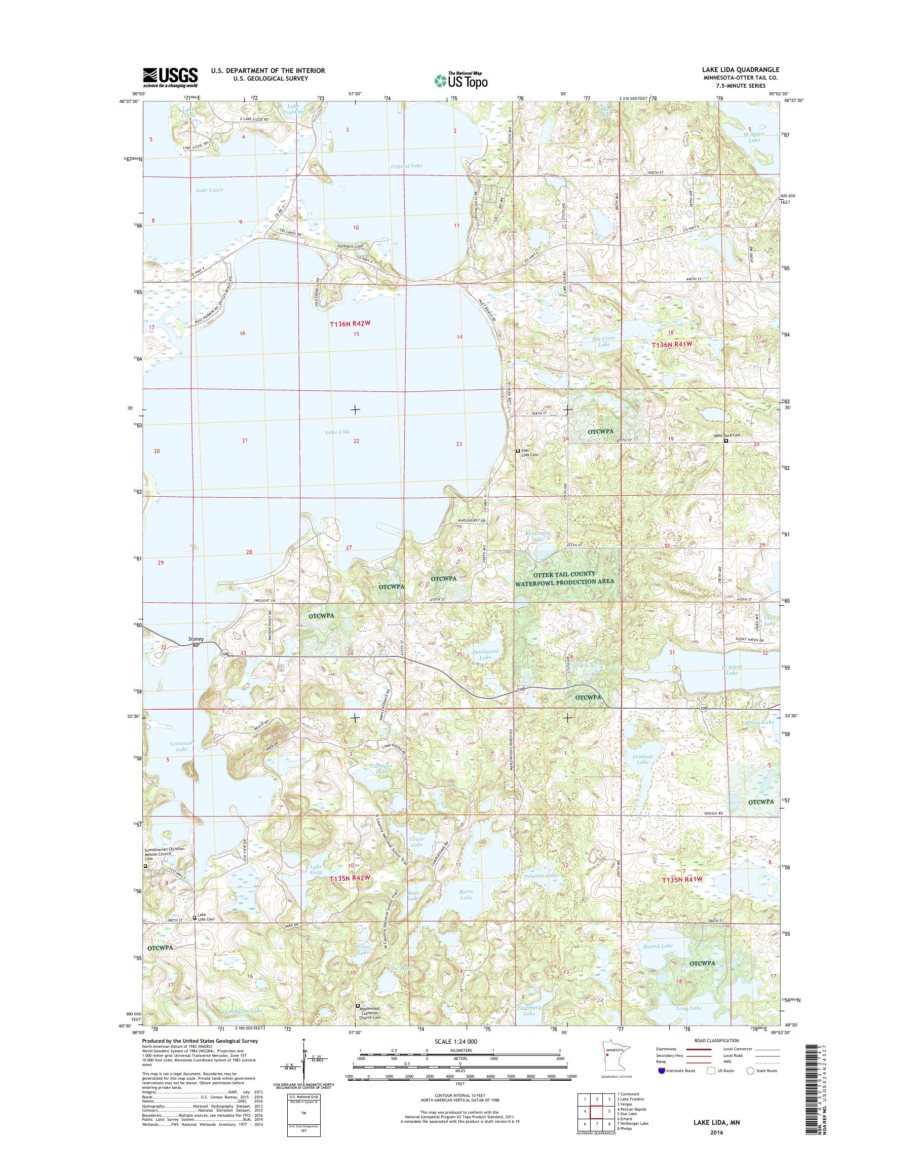 MyTopo Lake Lida, Minnesota USGS Quad Topo Map