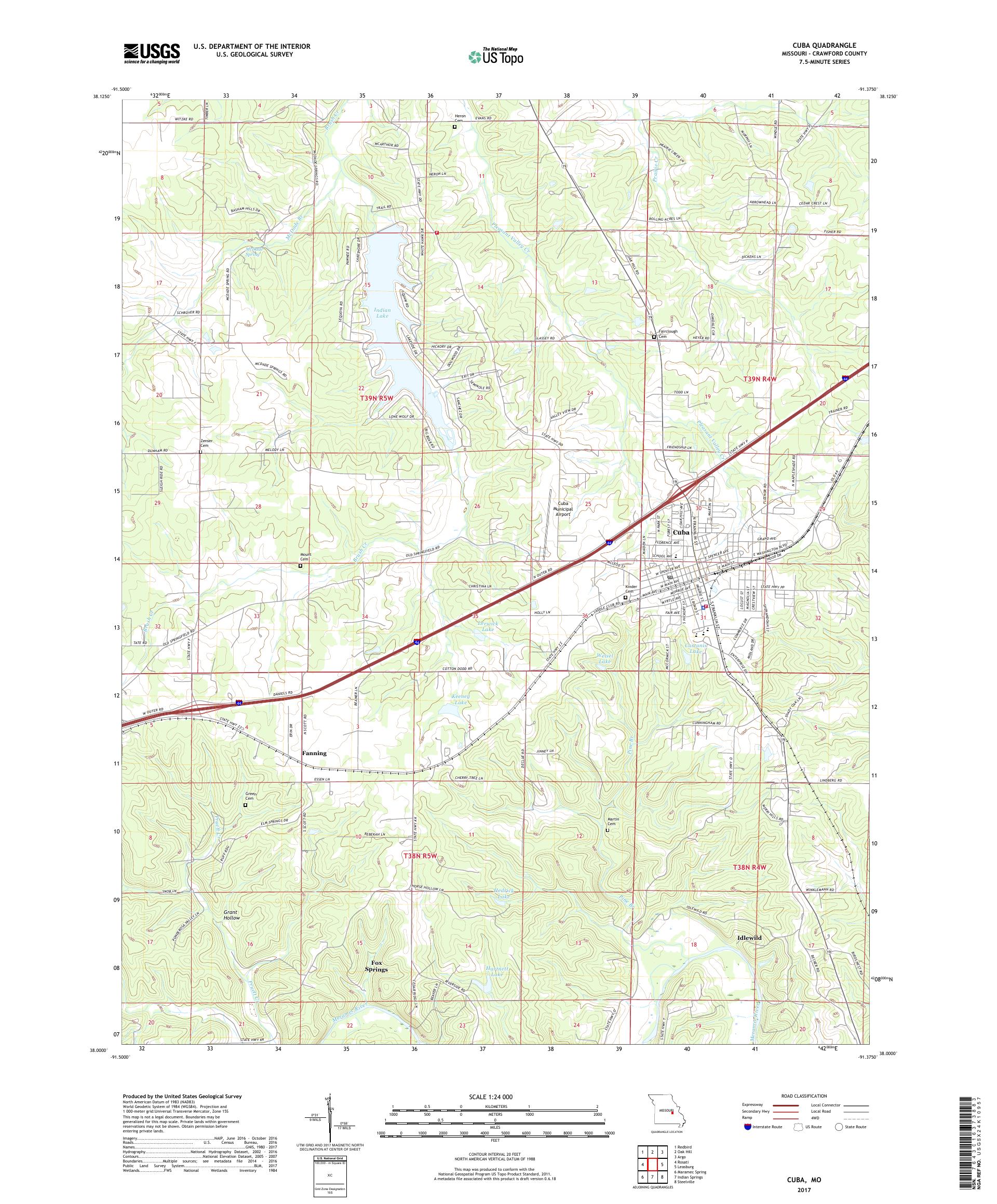MyTopo Cuba, Missouri USGS Quad Topo Map