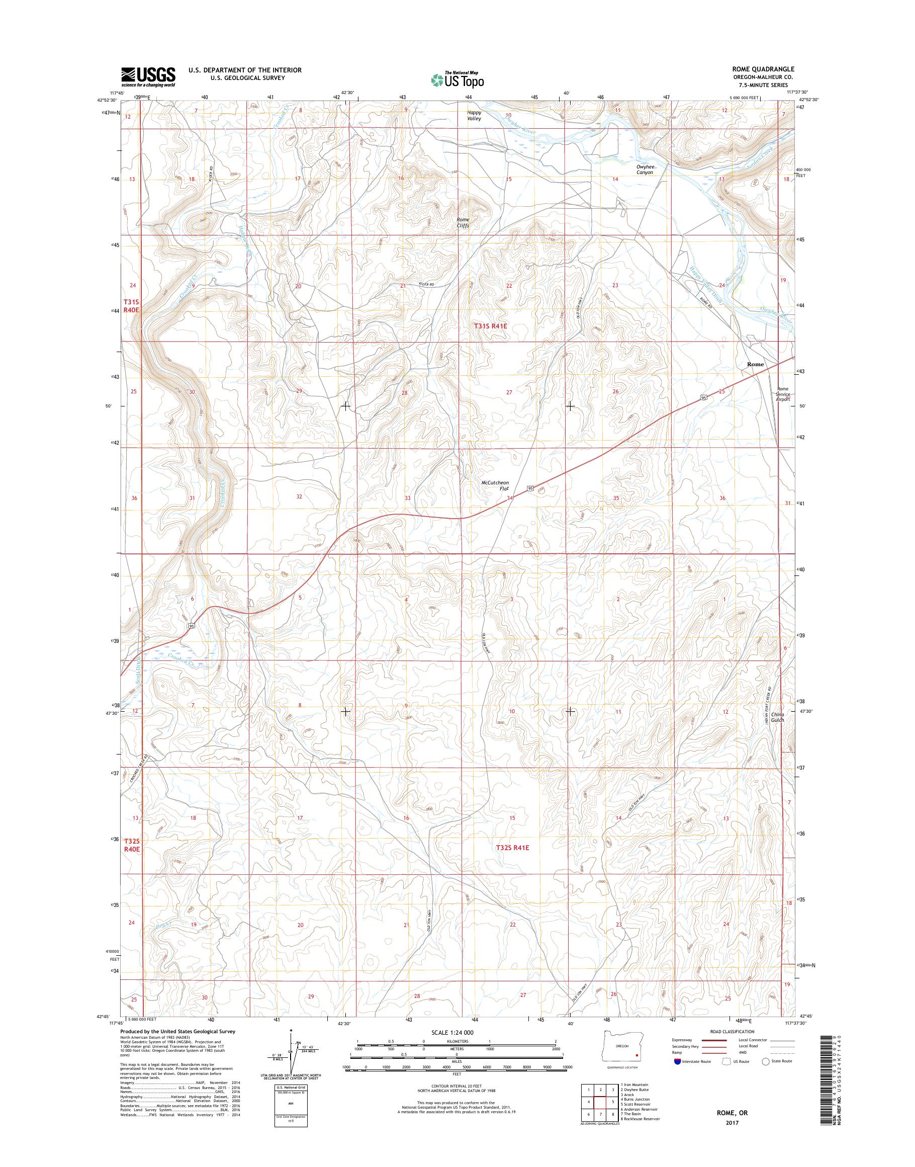 MyTopo Rome, Oregon USGS Quad Topo Map