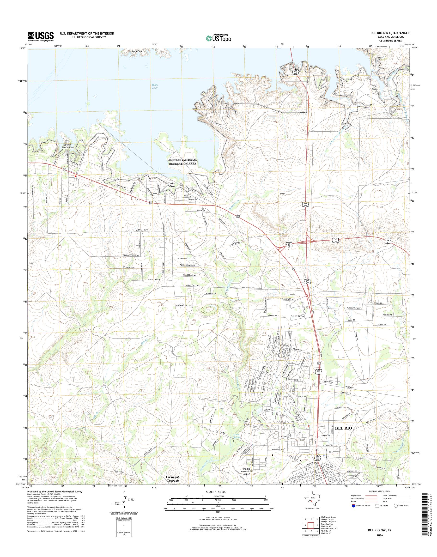 MyTopo Del Rio NW, Texas USGS Quad Topo Map