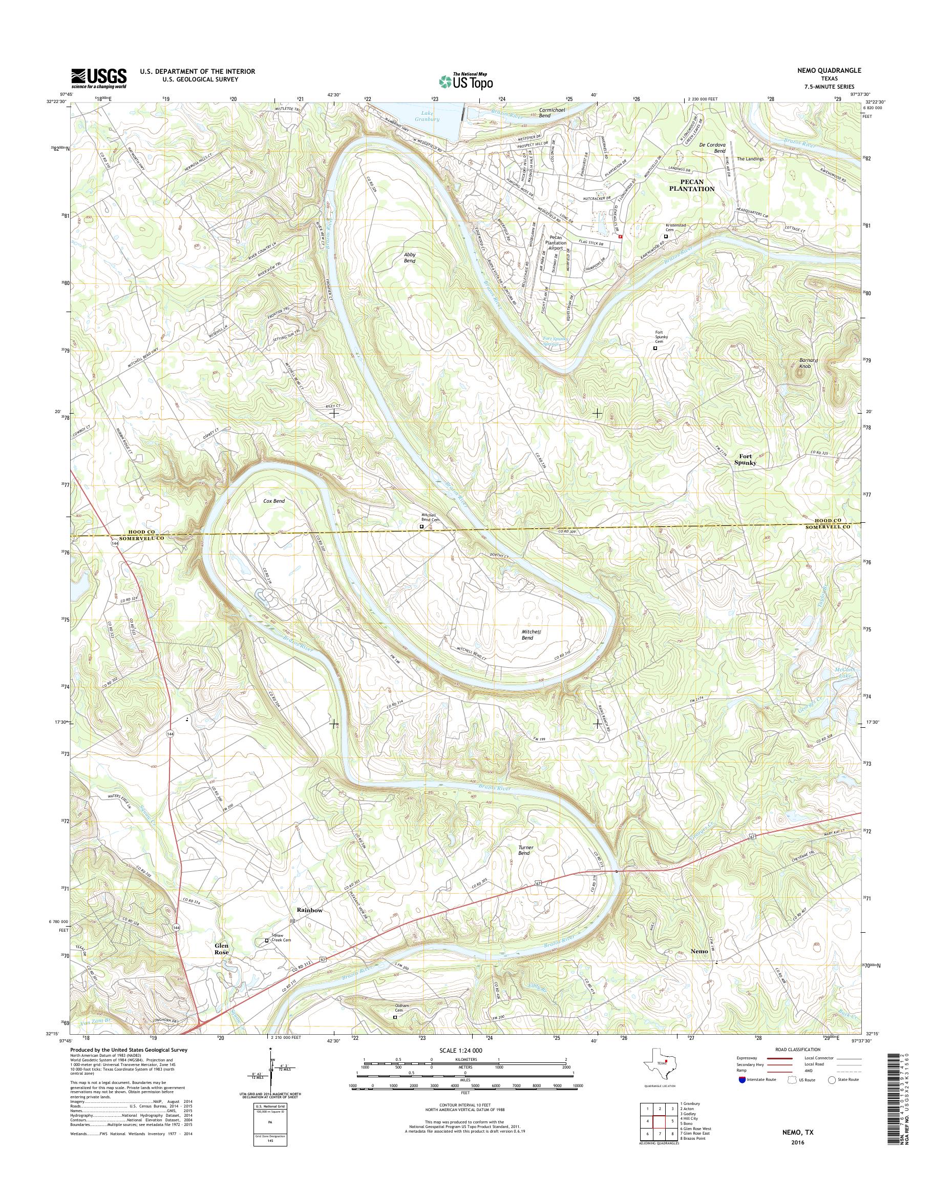 MyTopo Nemo, Texas USGS Quad Topo Map