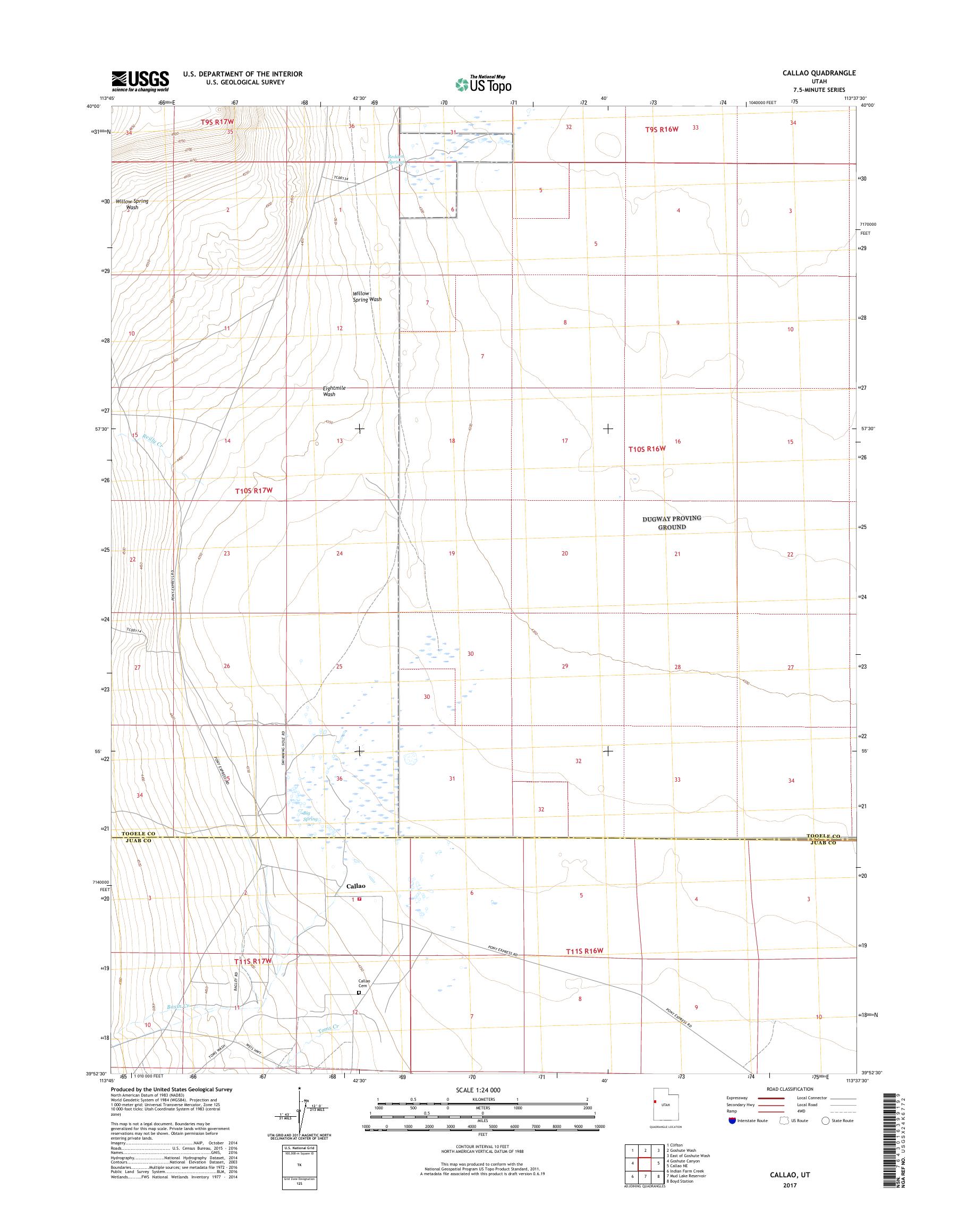 MyTopo Callao, Utah USGS Quad Topo Map