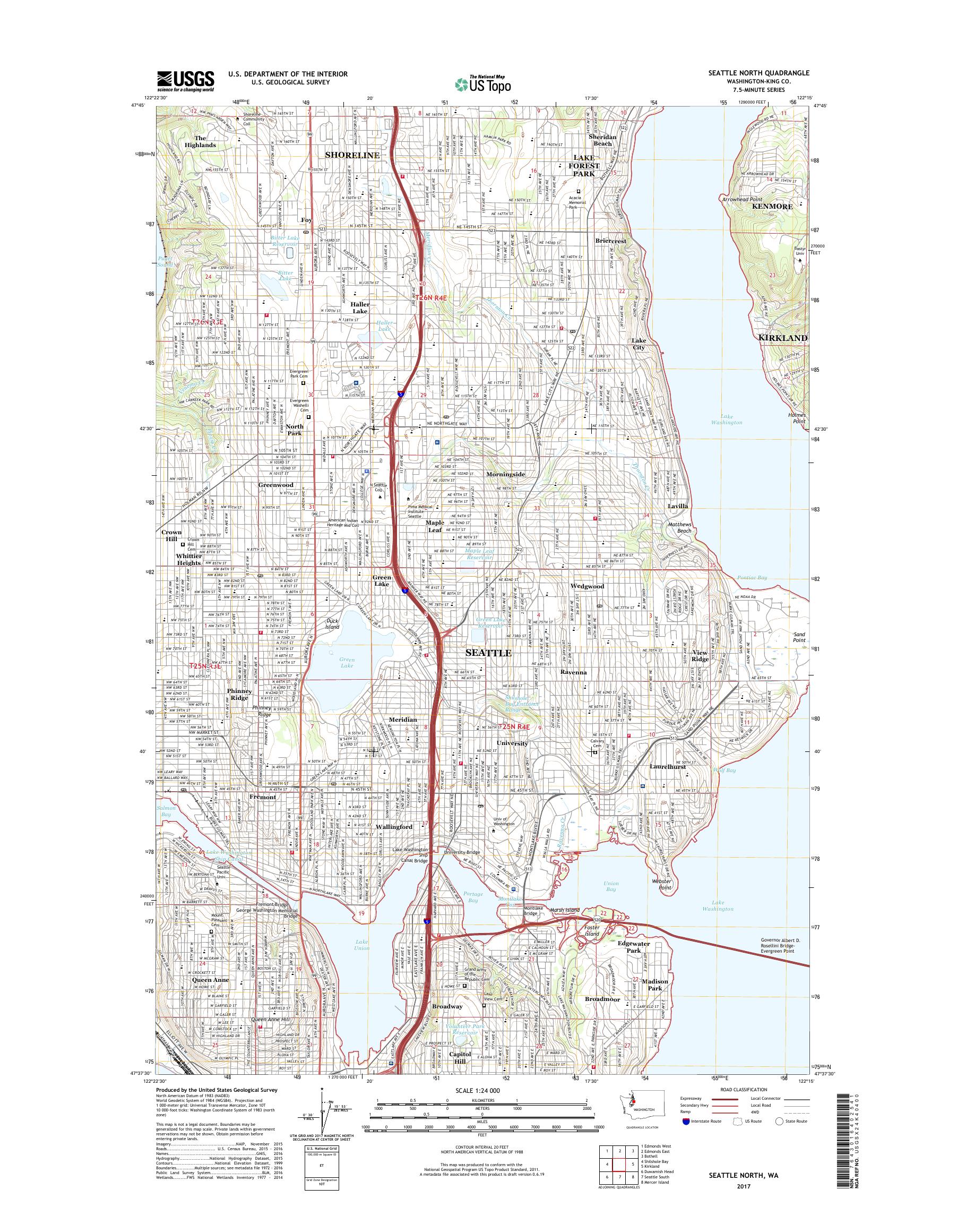 MyTopo Seattle North, Washington USGS Quad Topo Map