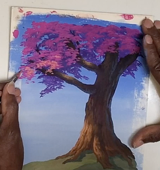 Artist Technique for Painting a Tree - DONALD TOWNS ART
