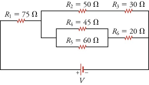 Solved The battery in the circuit below has a voltage rating | Chegg.com