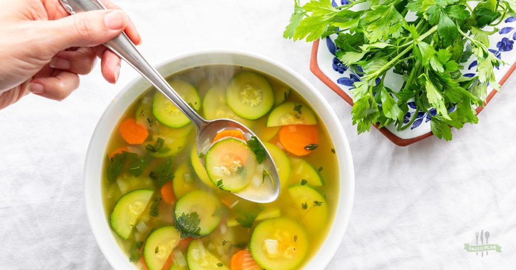 Light Vegetable Soup Recipe | Paleo, Gluten Free, Dairy Free