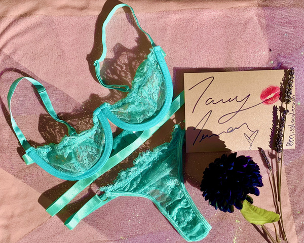Lacy Lennon Girls Rimming 2 Piece Mint Lingerie Set Scented Pansy