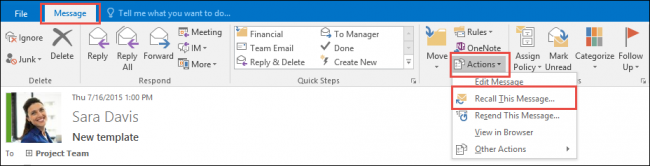 How To Undo A Sent Email In Microsoft Outlook With Pictures Paubox