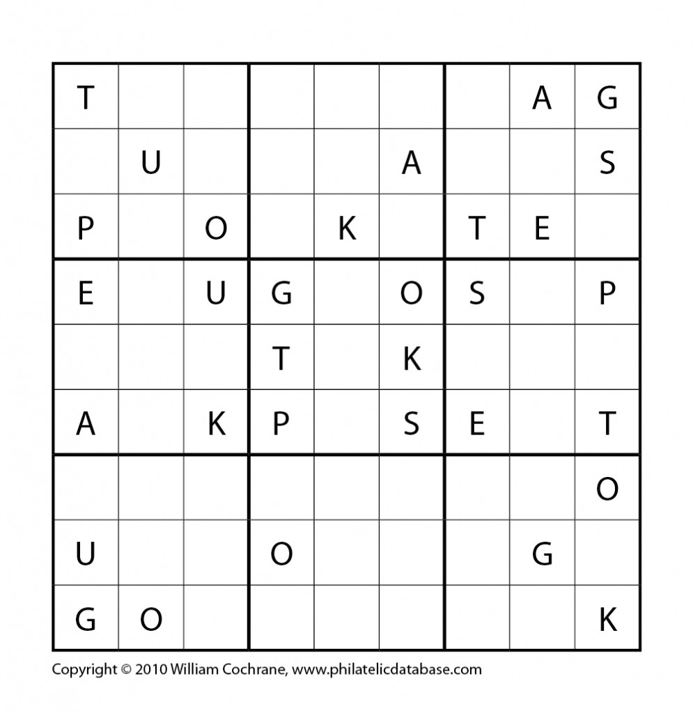 Philatelic Word Sudoku Godoku UKPOSTAGE Philatelic Database philatelic-word-sudoku-godoku-ukpostage-philatelic-database