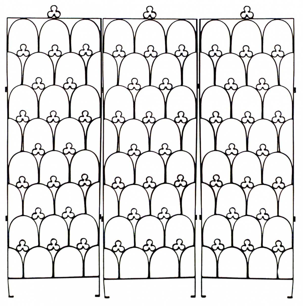 English gothic revival oak panel railings 1