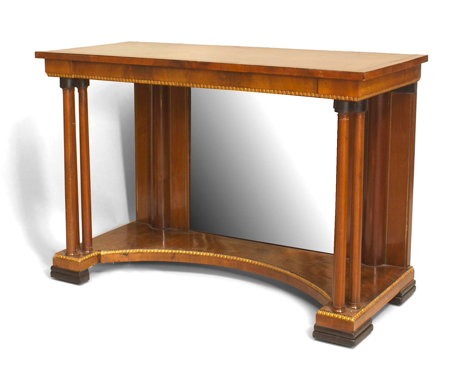 Russian neoclassic mahogany and mirrored console table