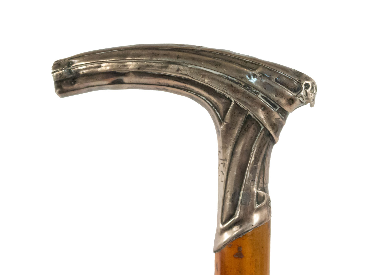 English victorian style wood and silver cane