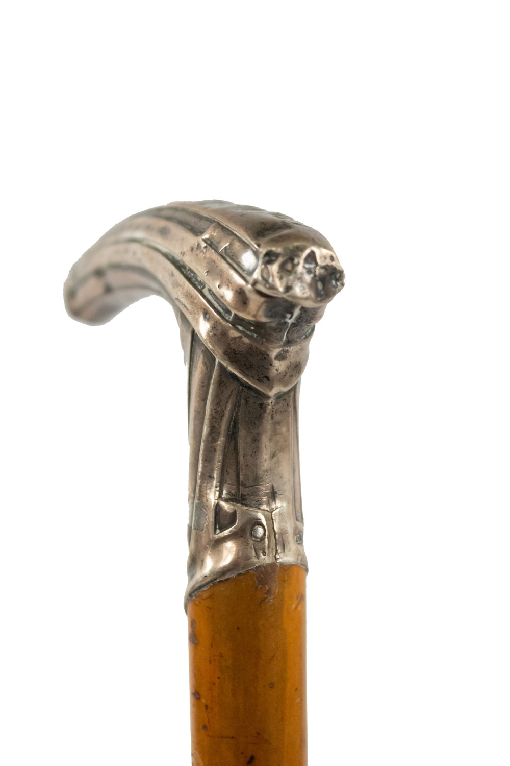 English victorian style wood and silver cane