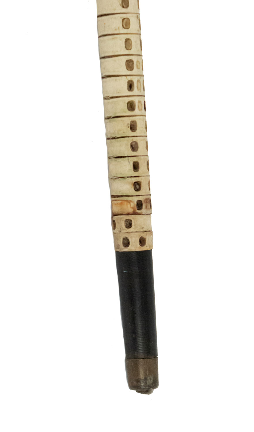 English victorian style ebony and bone cane