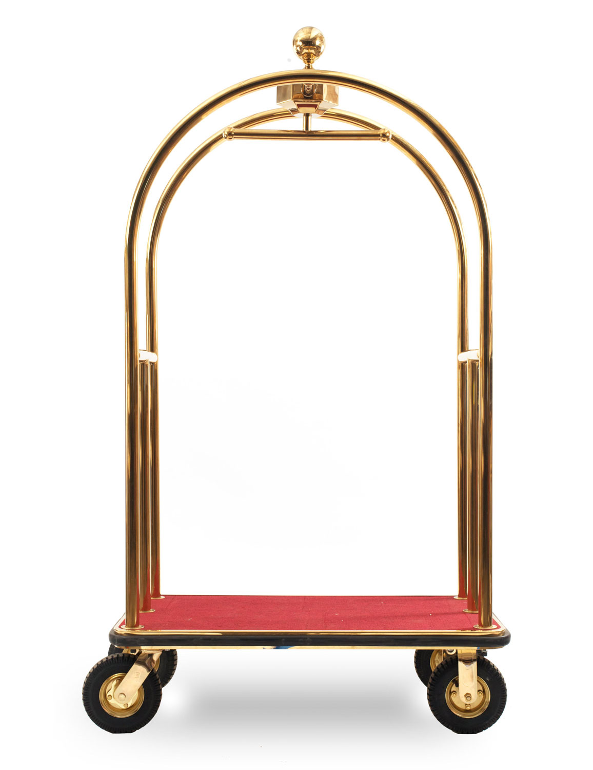Contemporary brass hotel luggage rack