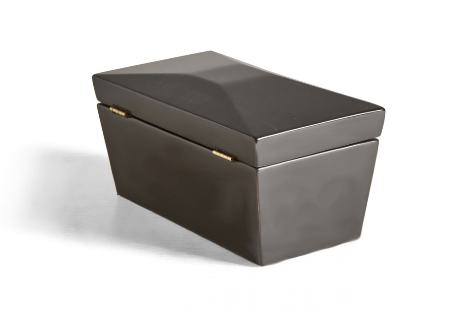 Contemporary black lacquered rectangular wooden decorative box