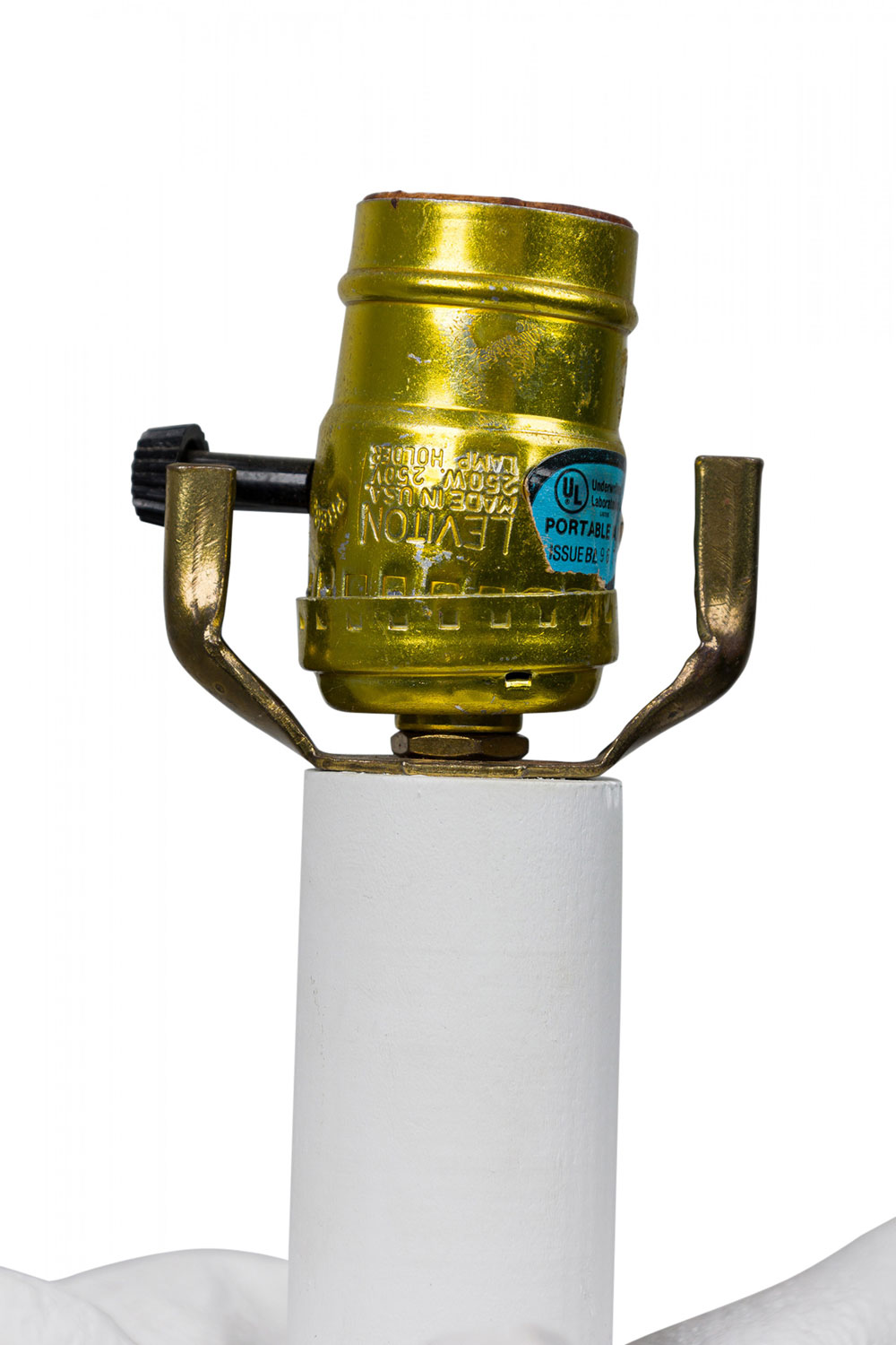 Pair of mid century american plaster drapery table lamps