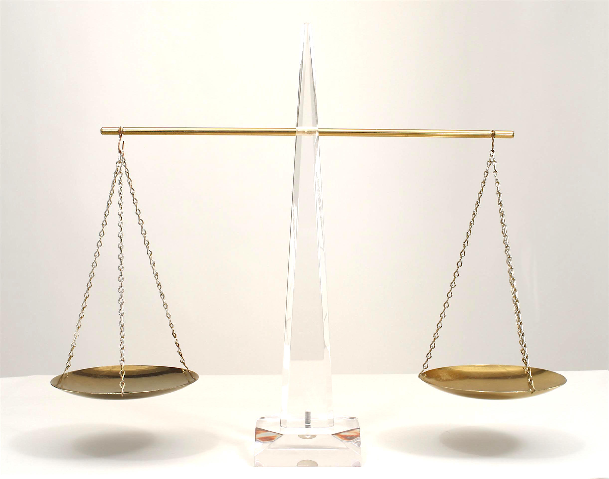 American mid century lucite balance scale