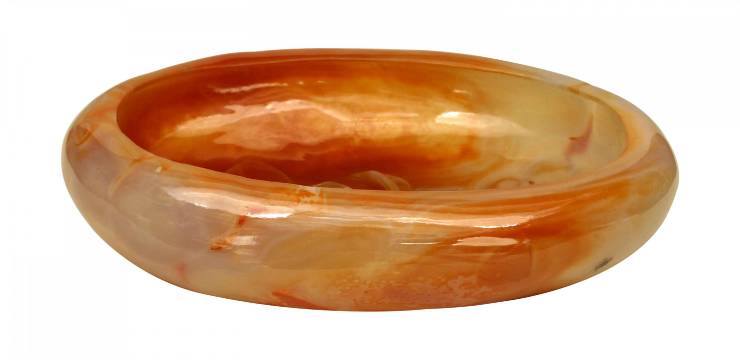 Chinese rust agate carved plate 1