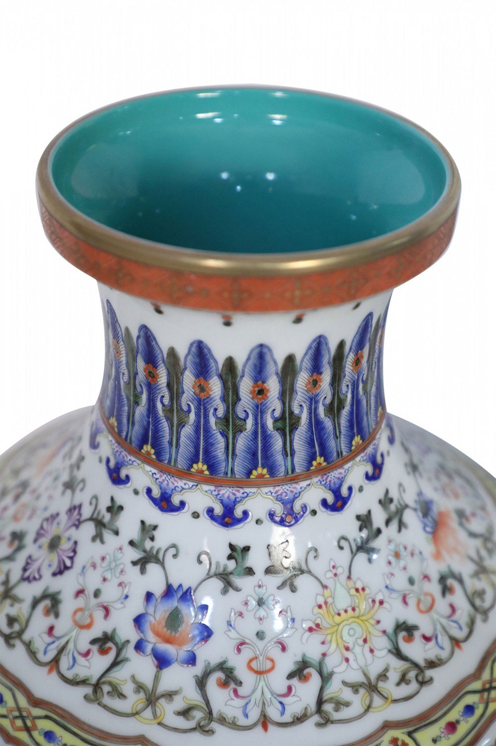 Pair of Chinese Multi Color Pattern Porcelain Vases