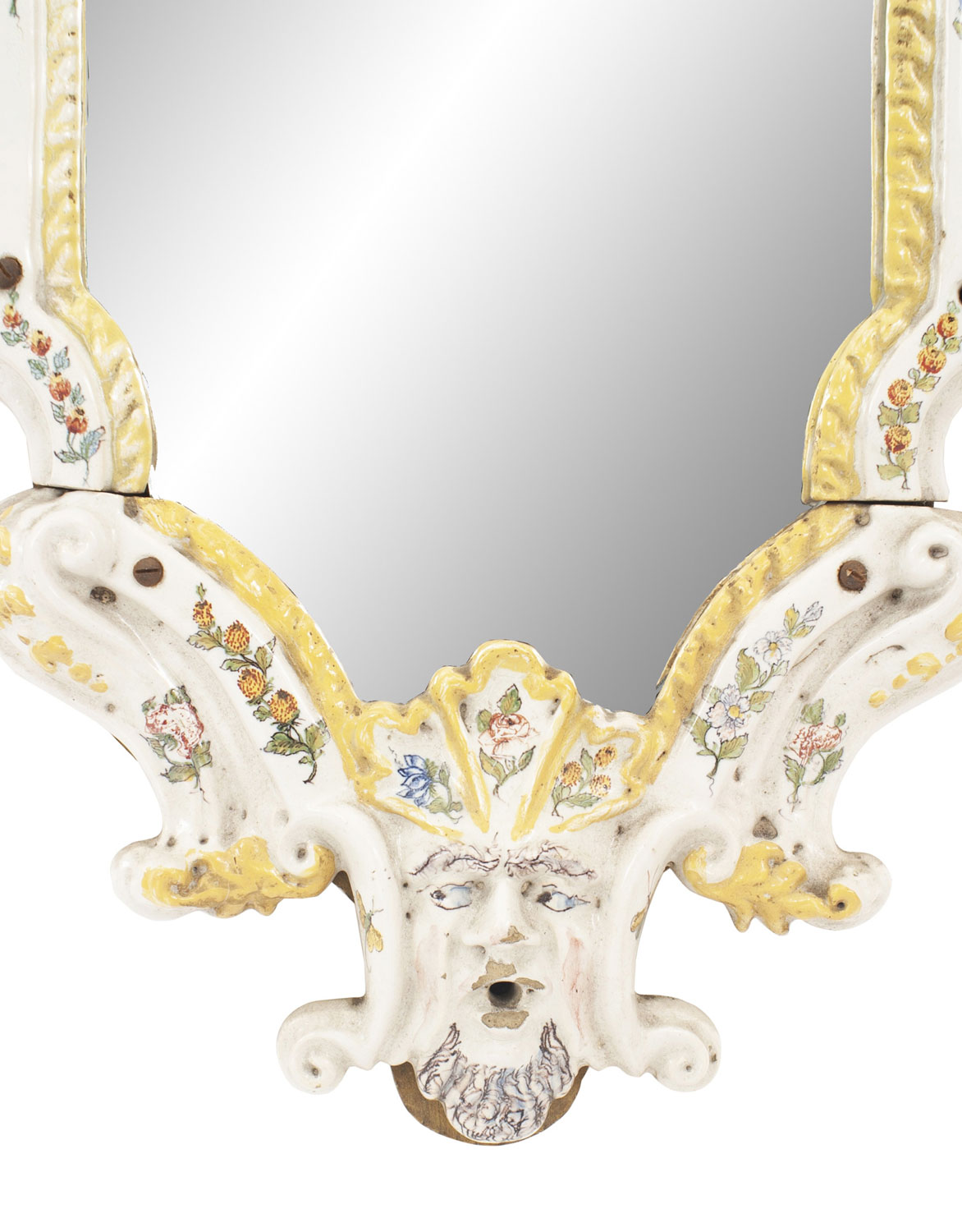 Continental porcelain keystone wall mirror