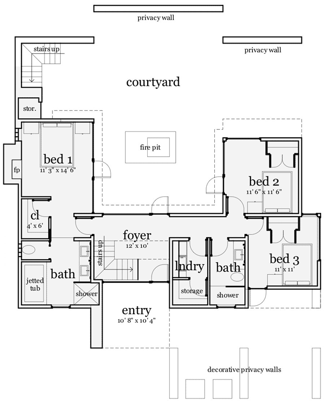 House plans with inverted living.