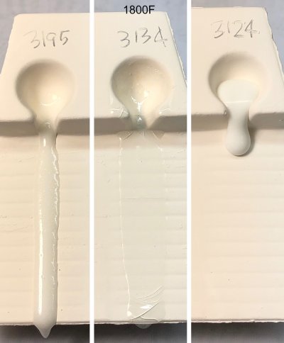 Substitute Ferro Frit 3134, using glaze chemistry, in three glaze types