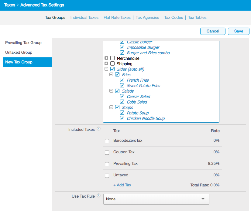 Taxes: Implementing Different Tax Types