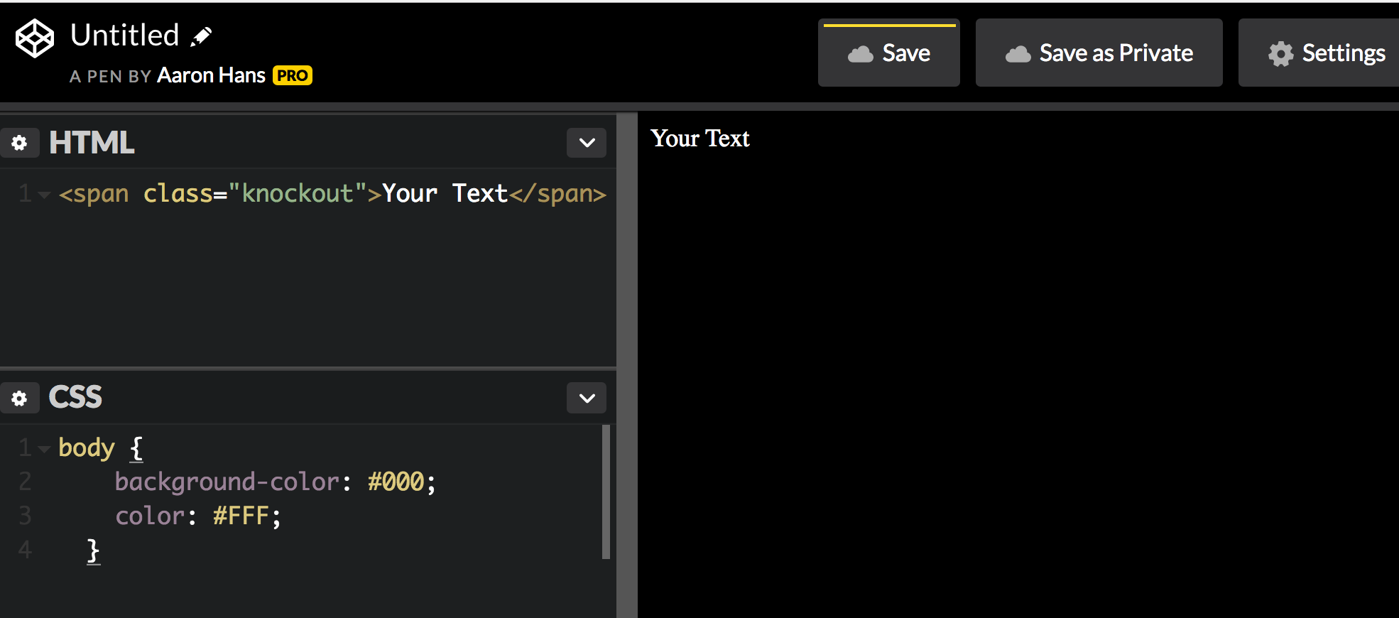 Introduction To Web Development Knockout Text By Aaron Hans On Codepen