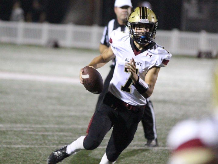 BishopAlemanyHs posted a picture and said: Brevin White scrambled to a ...