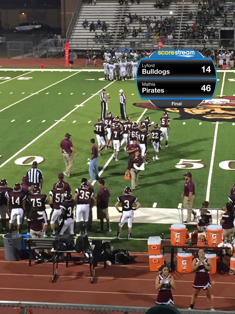 The Mathis Pirates defeat the Lyford Bulldogs 46 to 14 - ScoreStream