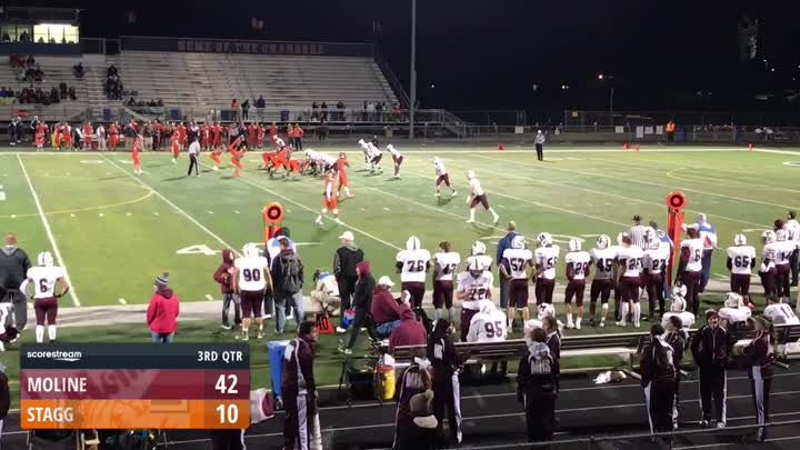 The Moline Maroons defeat the Stagg Chargers 49 to 10 - ScoreStream