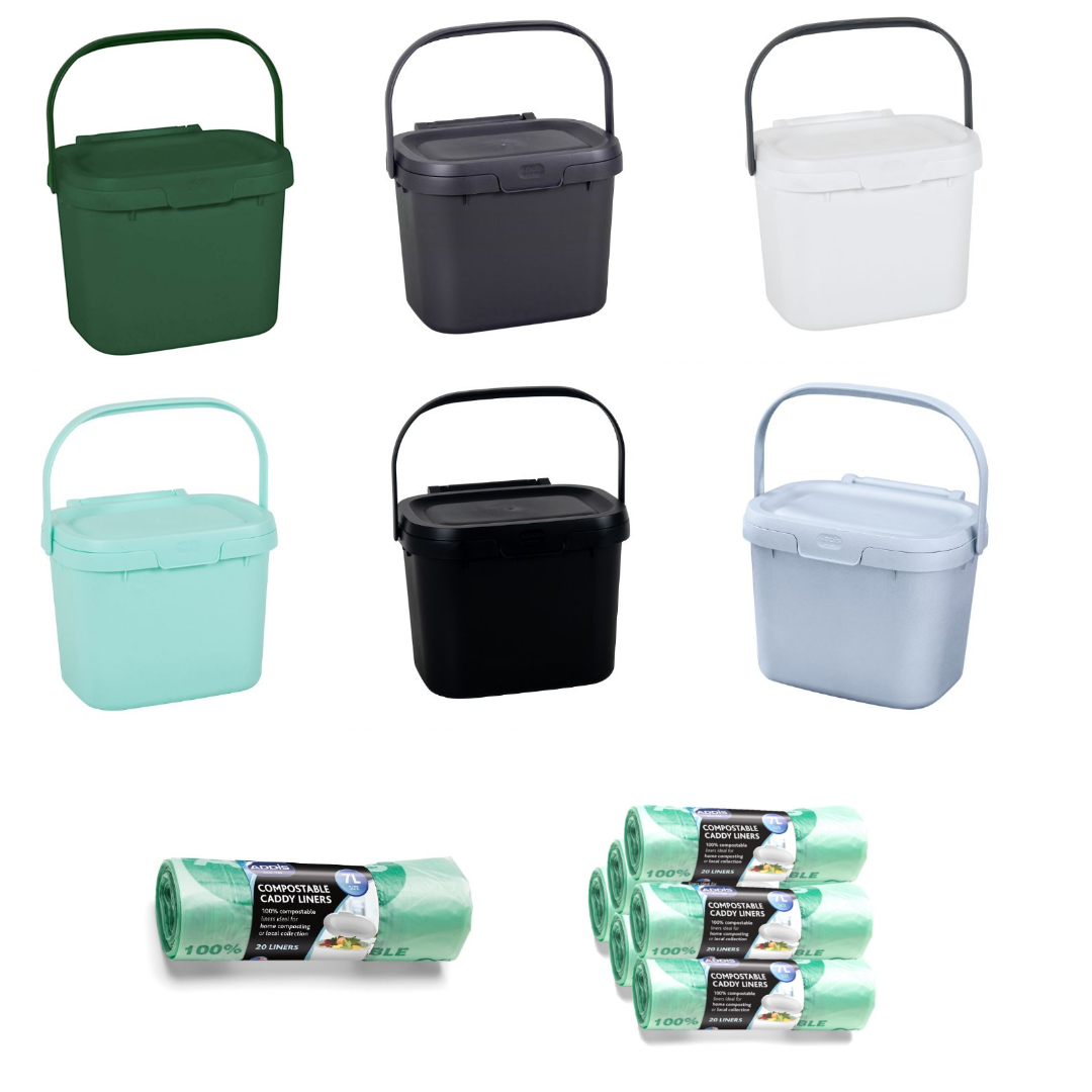 Addis Plastic Food Waste Compost Caddy Worktop Kitchen Vegetable Holder ...