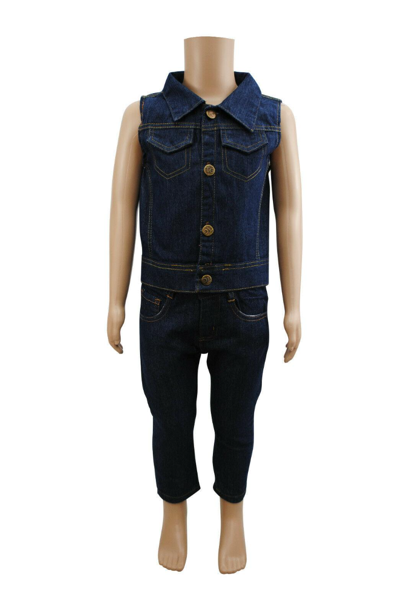 Giacca e jeans in tufo ragazzi in denim set outfit giacca e jeans età 12 M-4 anni co-