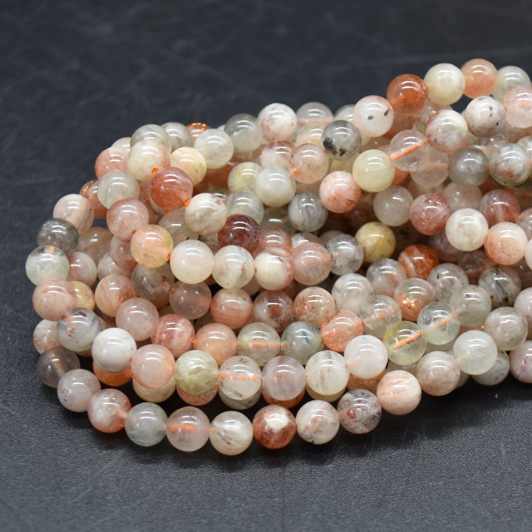 Arusha Sunstone Semi-Precious Gemstone Round Beads - 6mm, 8mm Sizes ...