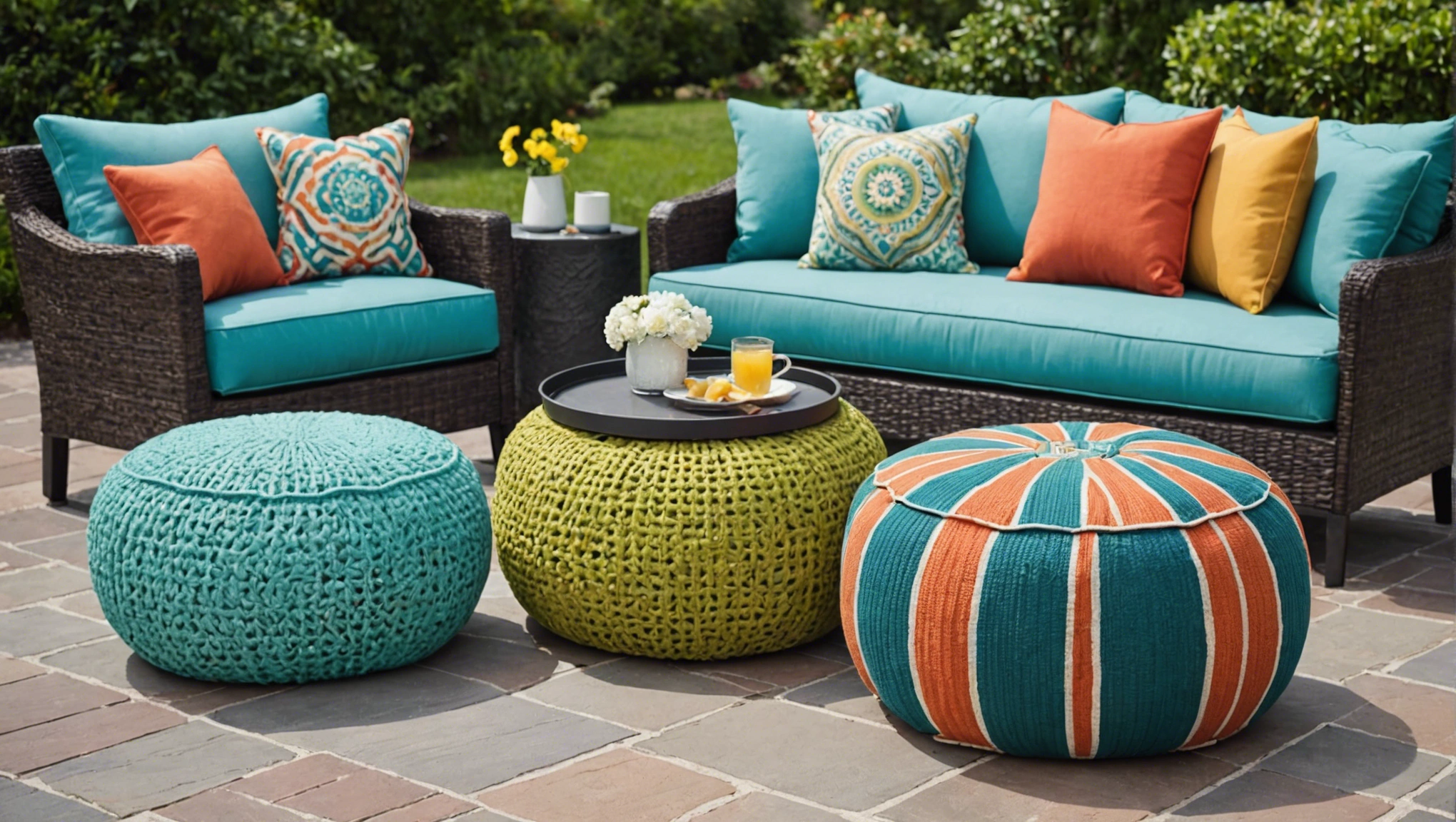 Add Style and Functionality with Outdoor Poufs and Ottomans - Luxury ...