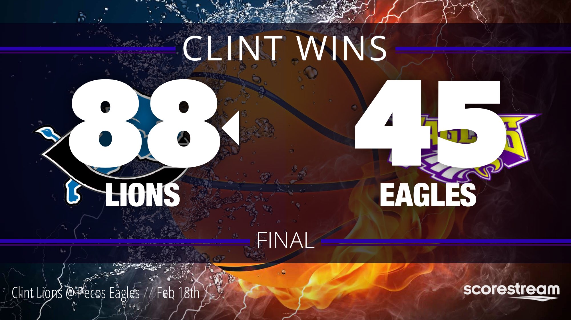 The Clint Lions defeat the Pecos Eagles 88 to 45 - ScoreStream