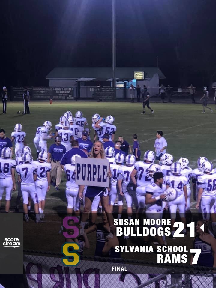 The Susan Moore Bulldogs defeat the Sylvania Rams 21 to 7 - ScoreStream