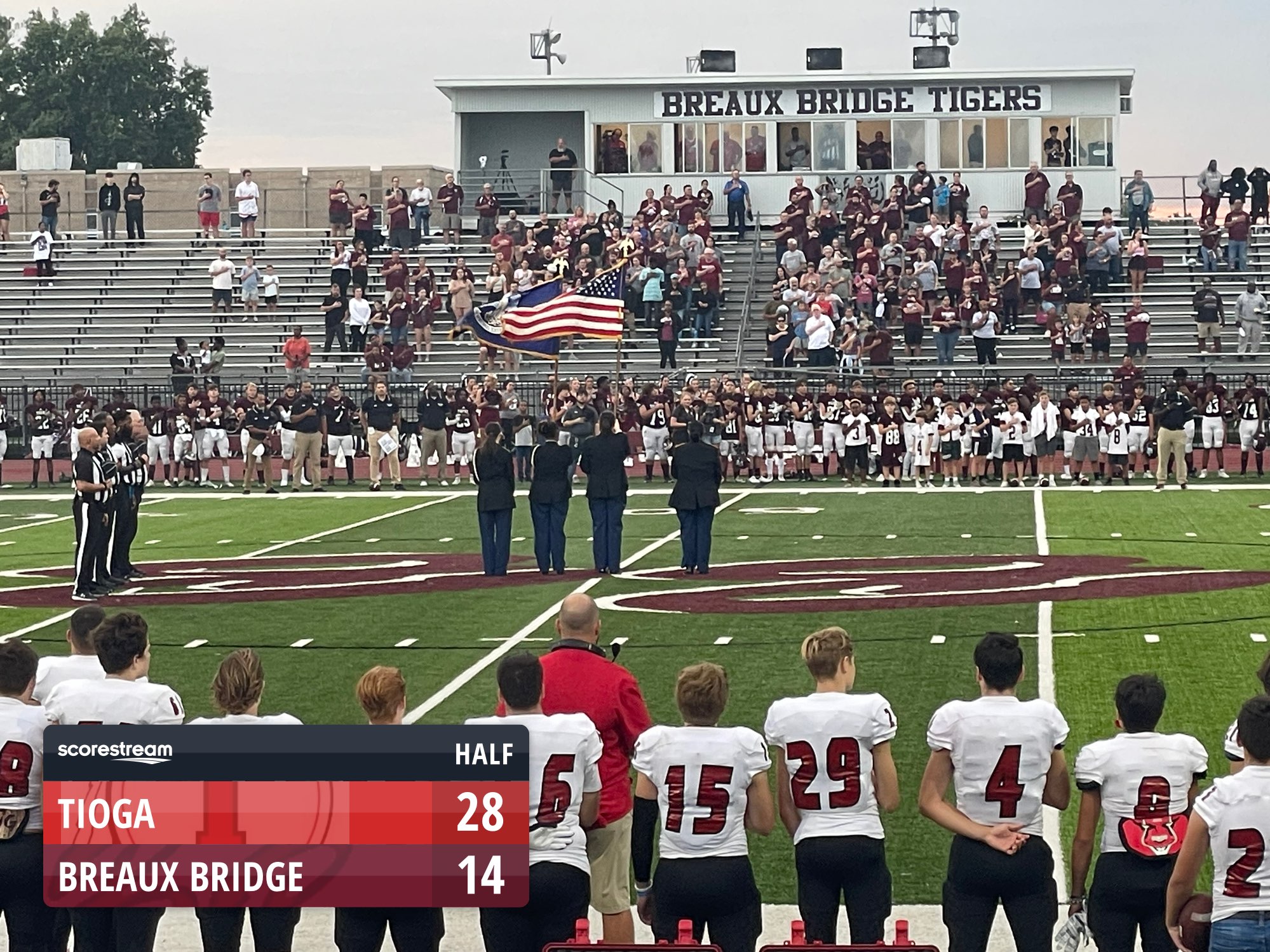The Tioga Indians defeat the Breaux Bridge Tigers 34 to 28 - ScoreStream