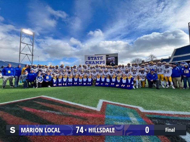 The Marion Local Flyers defeat the Hillsdale Falcons 74 to 0 - ScoreStream