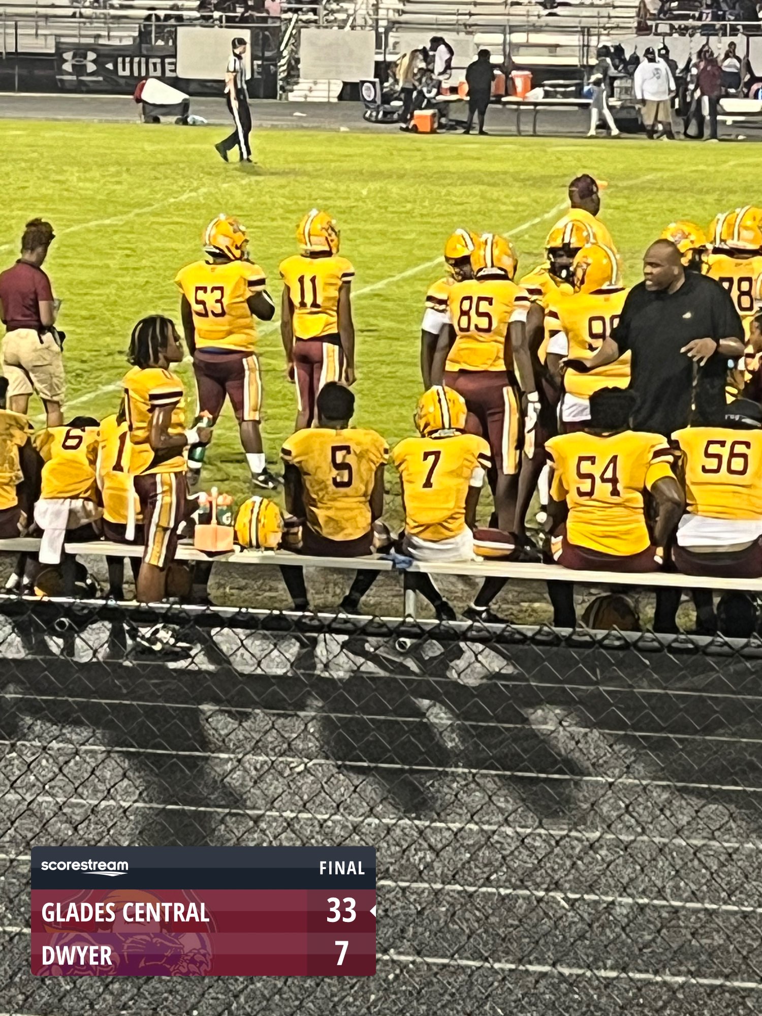 The Glades Central Raiders defeat the Dwyer Panthers 33 to 7 - ScoreStream